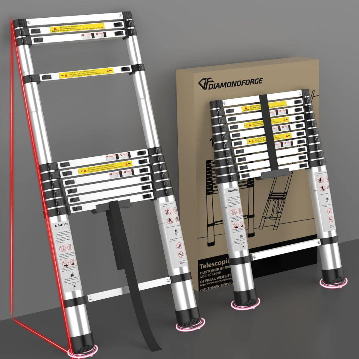 Adjustable Retractable Telescopic Collapsible Telescoping Ladder Exten ...